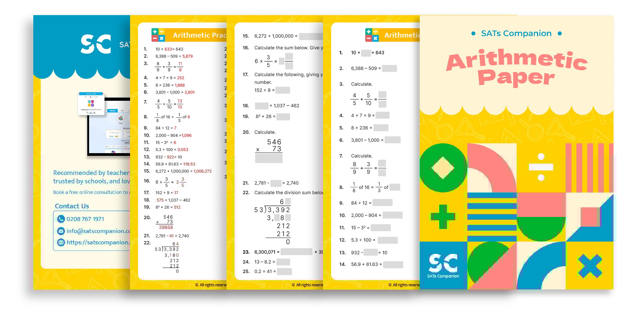 Arithmetic Activity Pack